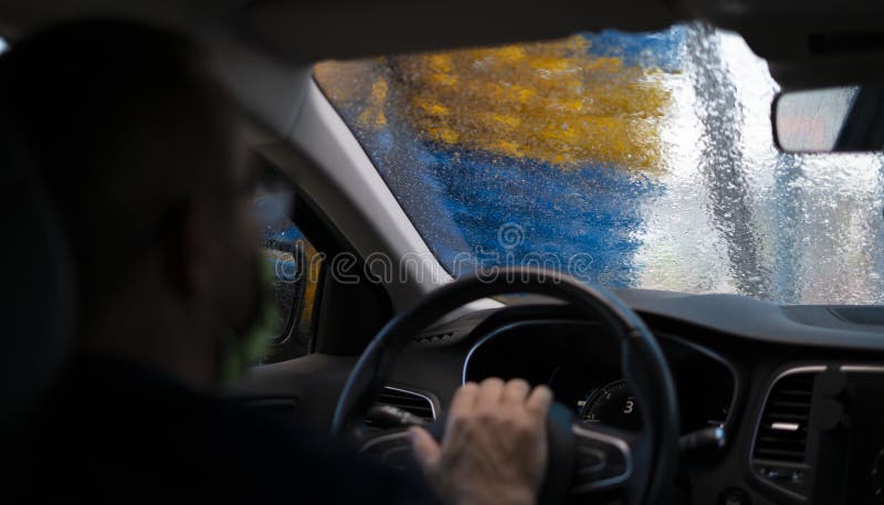 Car Video Camera Dash Cam Inside of Car on Highway with Blurred ...
