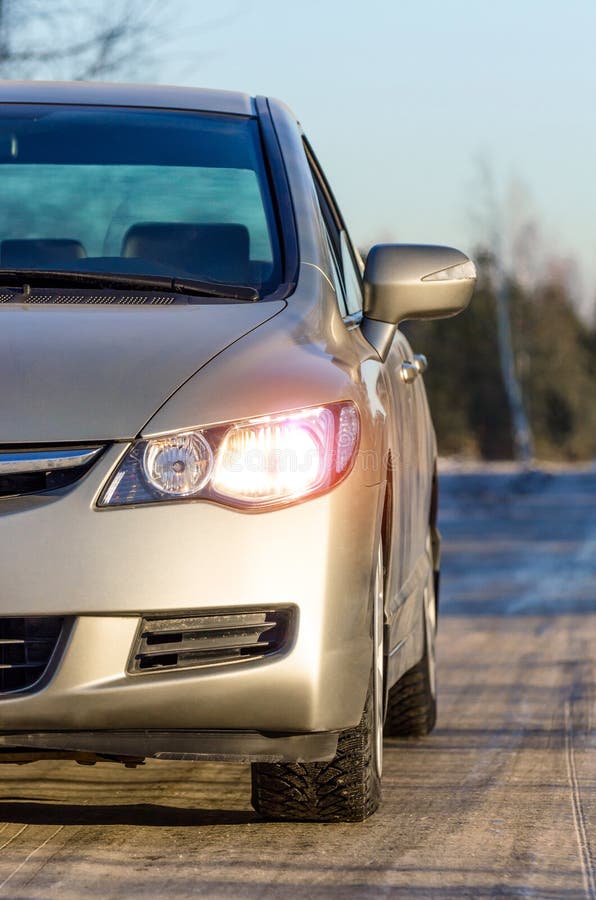 Car View of the Lights on the Road Lights Stock Image - Image of ...