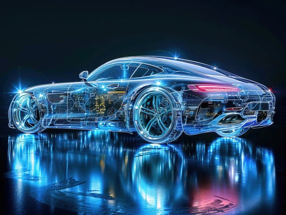 Car Visualization with Augmented Reality Transparent Car in Studio ...