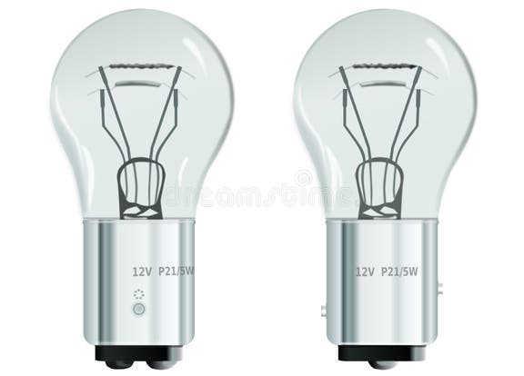 Car 12 Volt Light Bulbs, Side View, Vector Illustration Stock Vector ...