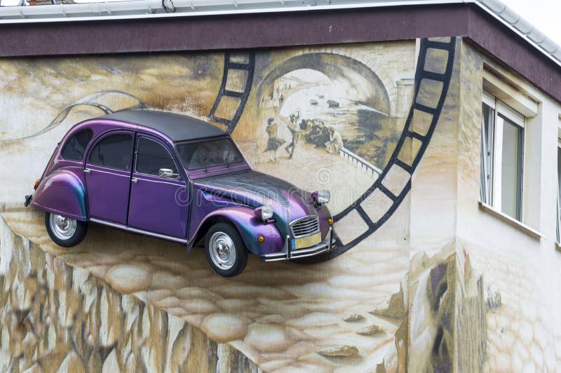 Car in the wall stock image. Image of machine, movie - 55741529