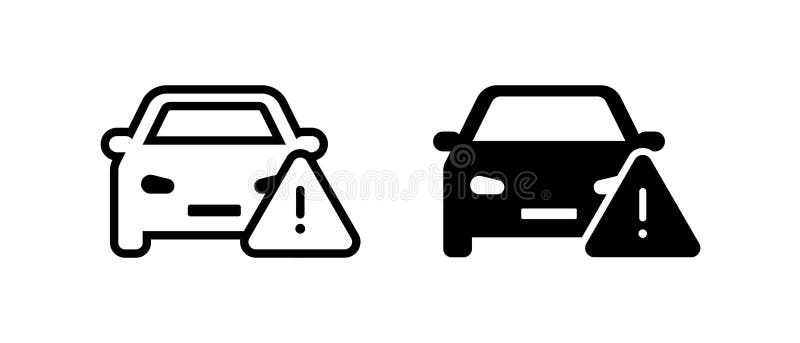 Car Warning Icon. Dashboard Warning Symbol Stock Vector - Illustration ...