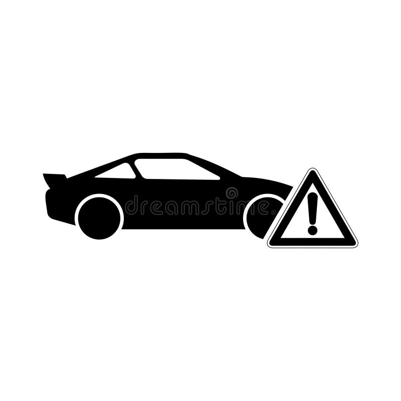 Car Warning Icon Isolated on a White Background Stock Vector ...