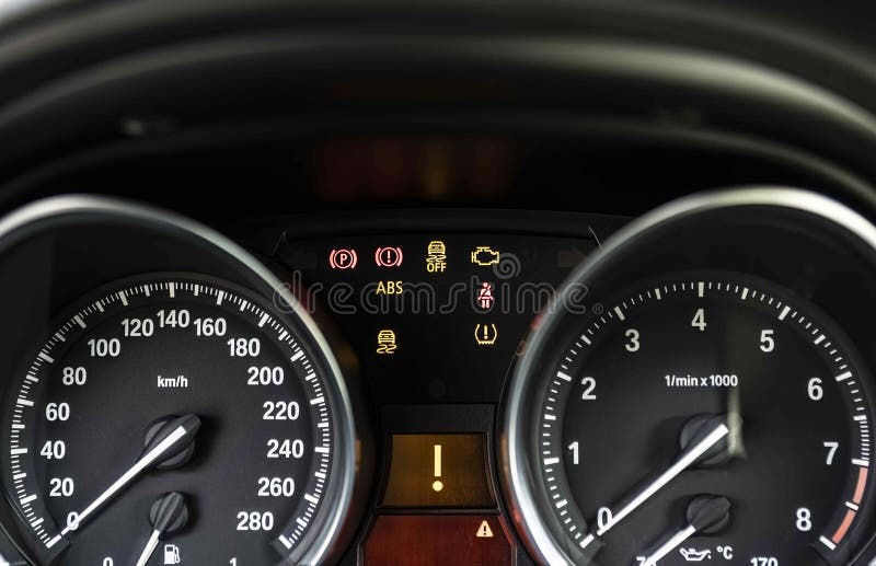 Car Warning Lights Dashboard Stock Image - Image of dial, light: 260170459