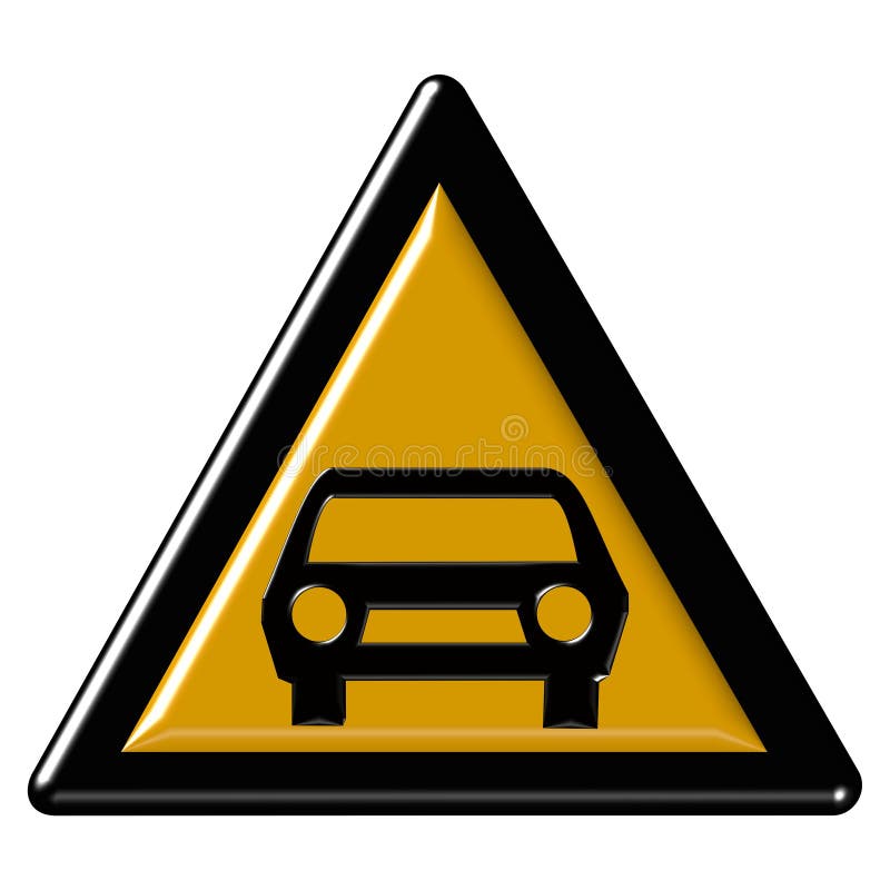 Car warning sign stock illustration. Illustration of beware - 7968649