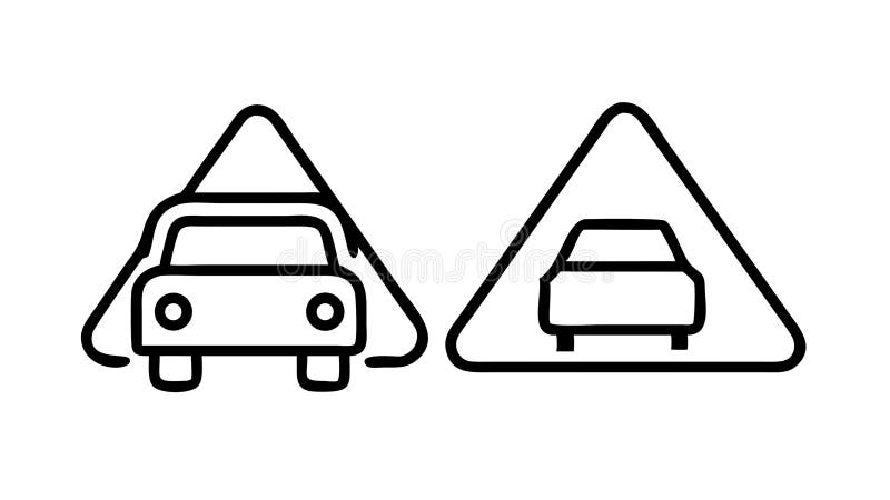 Car Warning Sign Icon Vector Graphic, Road Safety Symbol, Vector Design ...