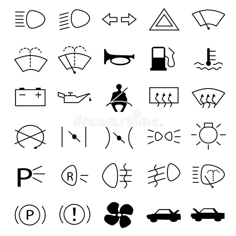 Car Dashboard Symbols Stock Illustrations – 1,055 Car Dashboard Symbols ...