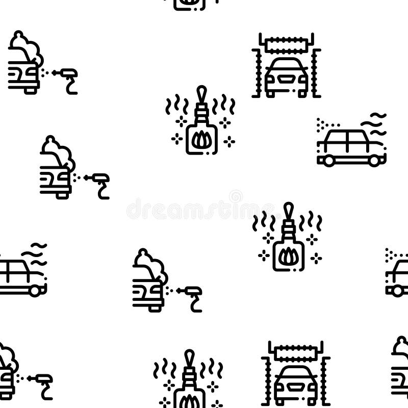 Car Wash Auto Service Seamless Pattern Vector Stock Vector ...