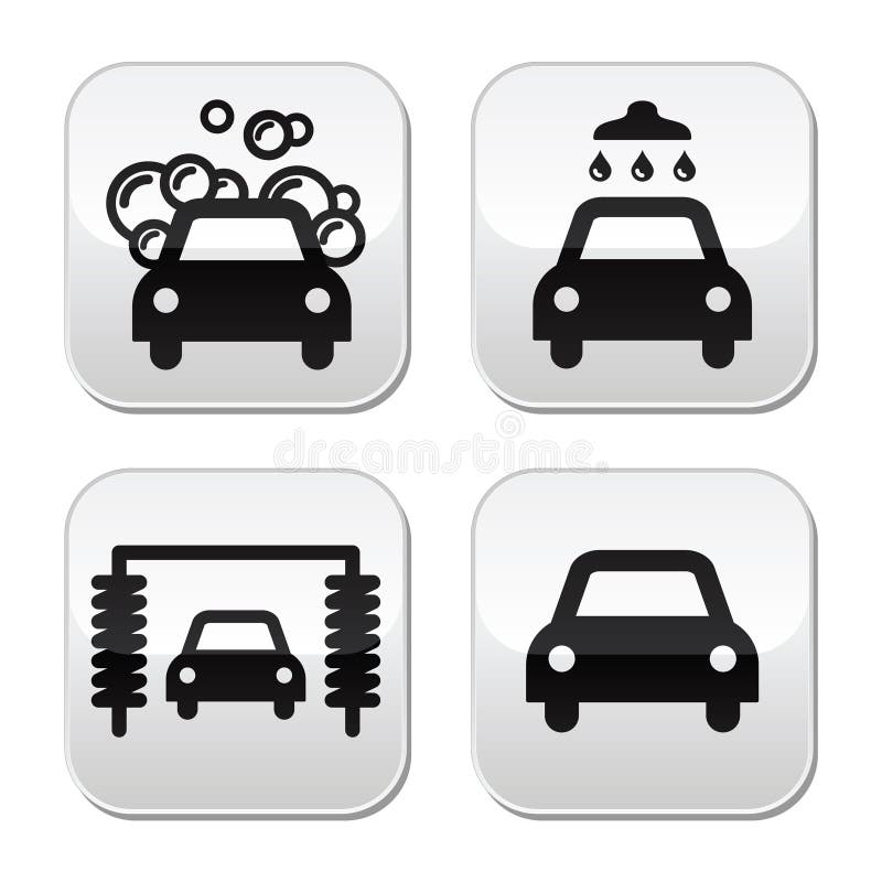 Car wash buttons set - stock illustration. Illustration of garage ...