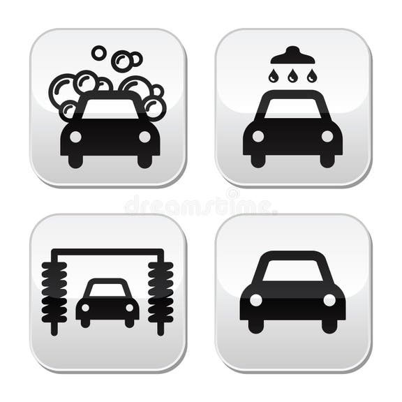 Car wash buttons set - stock illustration. Illustration of garage ...