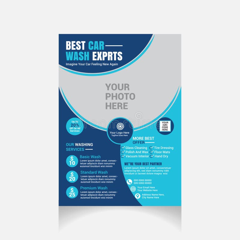 Car Wash Flyer Presentation Layout Design Stock Vector - Illustration ...