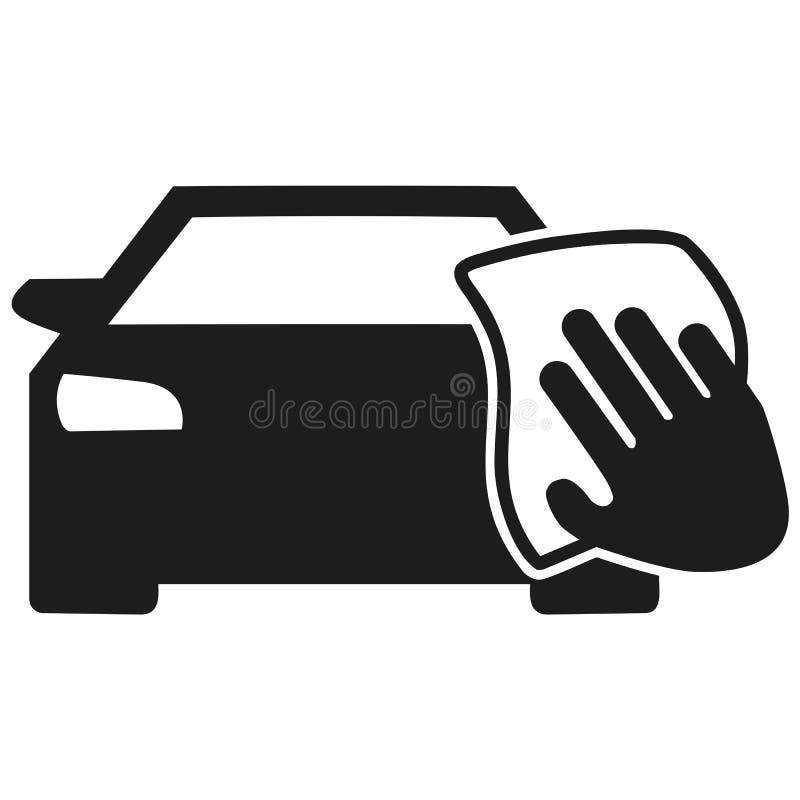 Car Wash Icon with Hand Wash and Sponge Flat Design Black Stock Vector ...