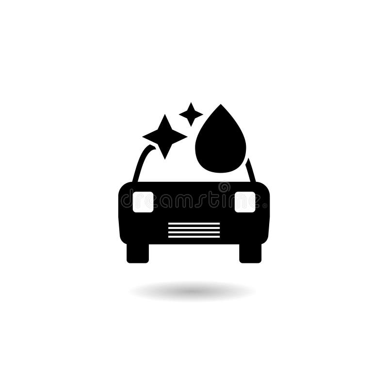 Car Wash Icon Logo with Shadow Stock Vector - Illustration of design ...