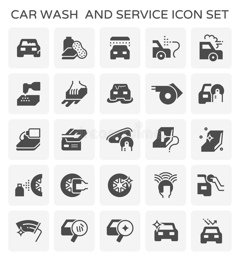 Car Wash Icons Stock Vector Illustration Of Isolated 30708180