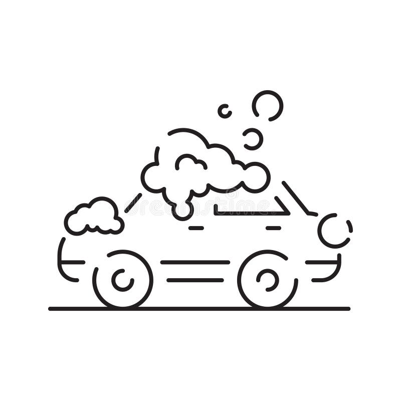 Car Wash Line Vector Icons and Signs. Wash, Auto, Detailing, Polishing ...