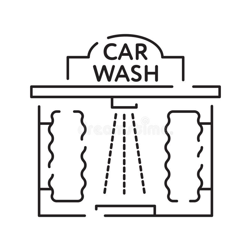 Car Wash Line Icon. Car Service Element Stock Vector - Illustration of ...
