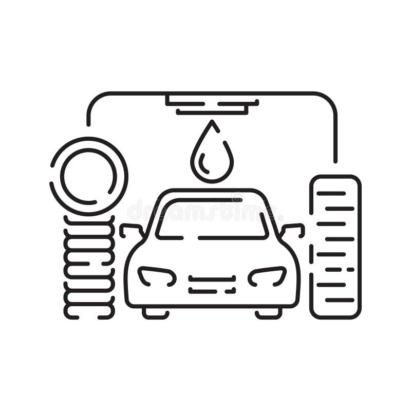 Car Wash Line Icon. Car Service Element Stock Vector - Illustration of ...