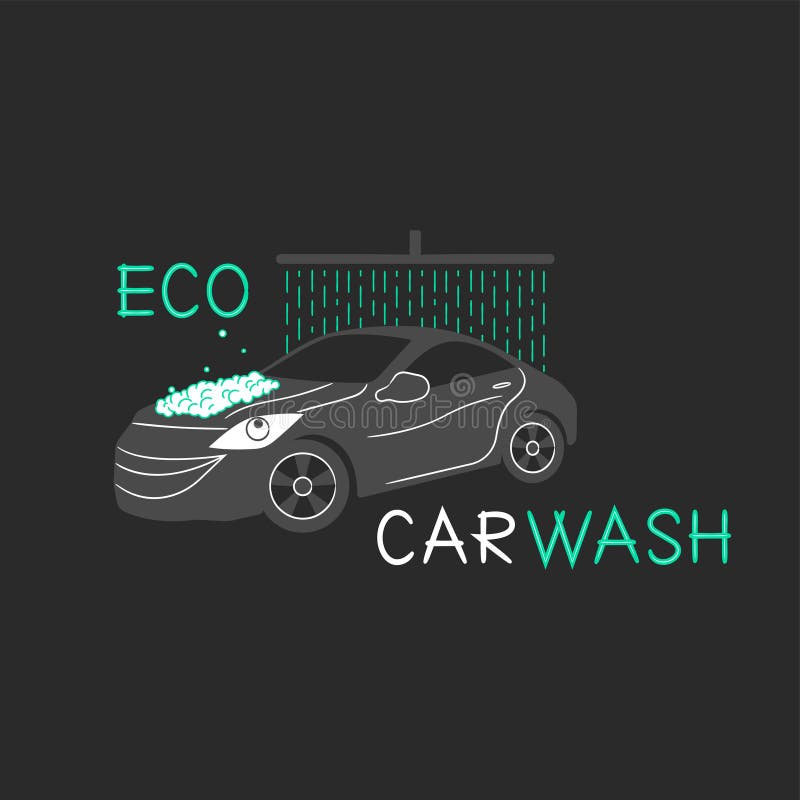 Car Wash Logo on White Background, Eco-friendly Stock Vector ...