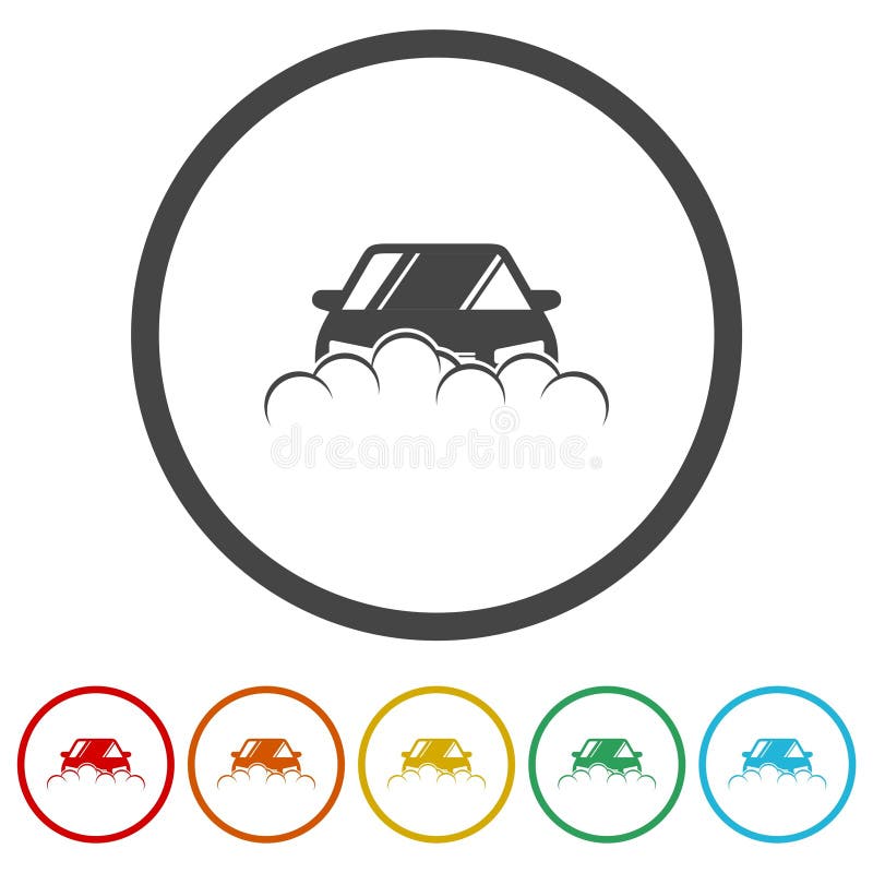 Car Wash Logo. Set Icons in Color Circle Buttons Stock Vector ...