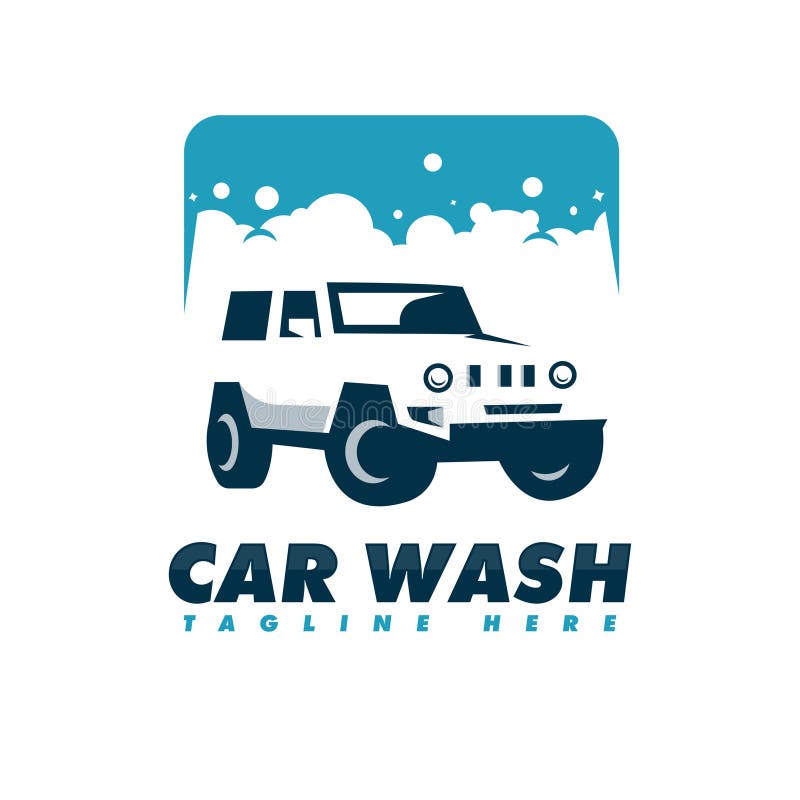 Car Wash Logo with Soap Bubbles Stock Vector - Illustration of modern ...