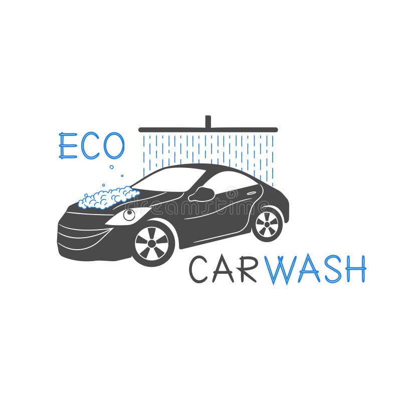 Car Wash Logo on a Dark Background, Eco-friendly Stock Vector ...