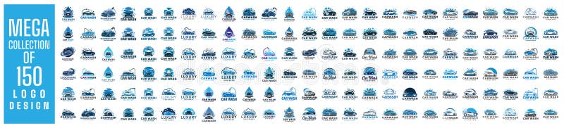 150 Car Wash Logos in Vector Format for Corporate Branding. Stock ...