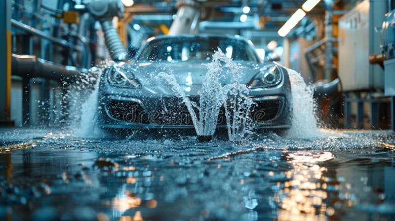 Car Wash Process with Splashes of Water - Generative Ai Stock ...