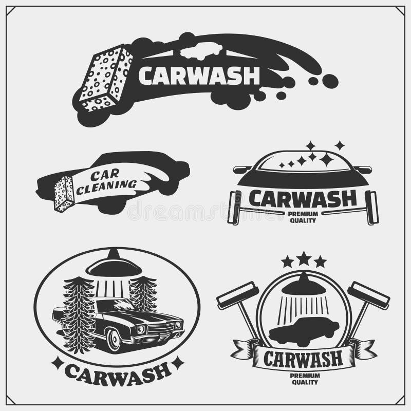 Car Wash Service Emblems. Template, Concept, Design Elements for Car ...