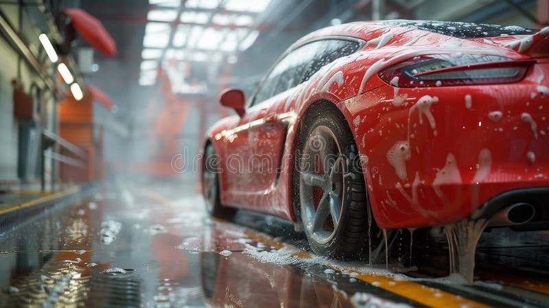 Car in car wash station stock image. Image of work, cleaner - 313472009