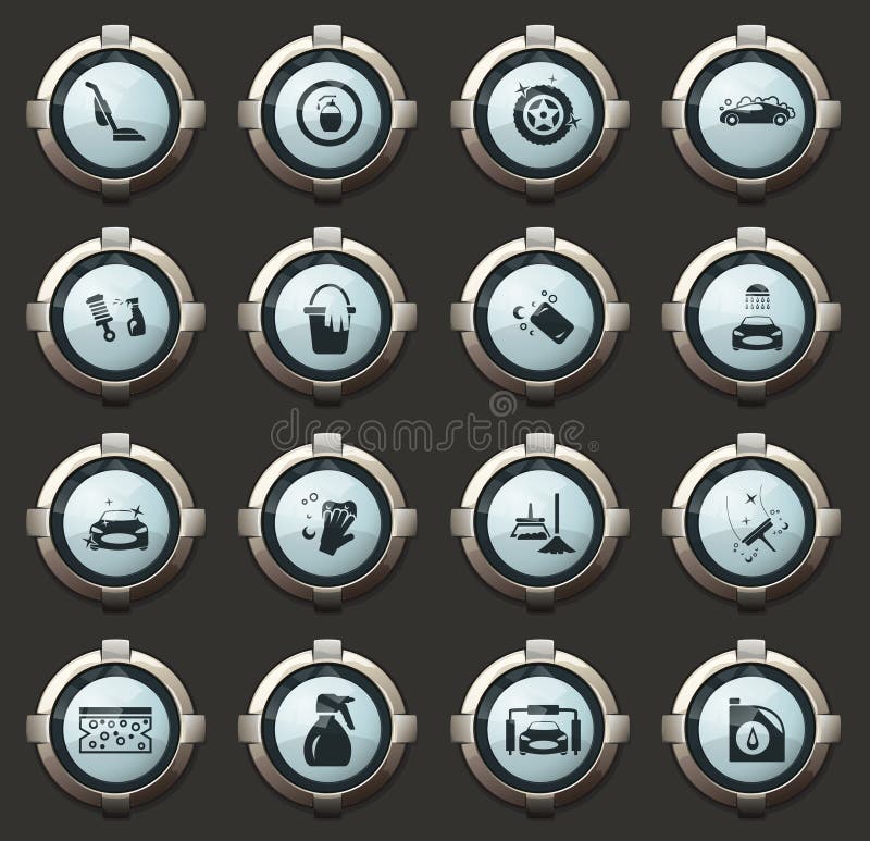 Car Wash Icons Stock Vector Illustration Of Isolated 30708180