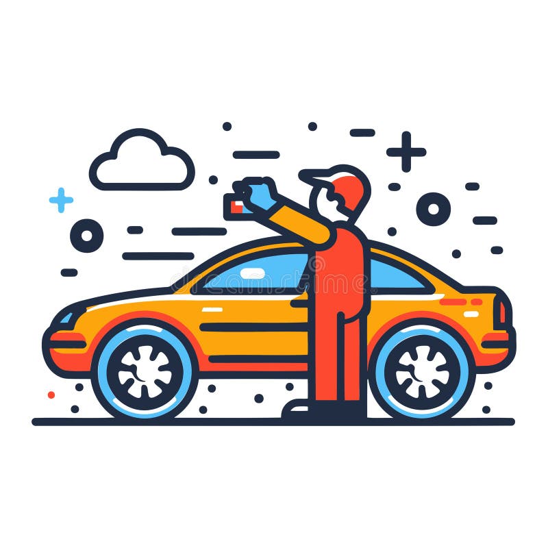 Car Washing Logo Vector Illustration Stock Vector - Illustration of ...