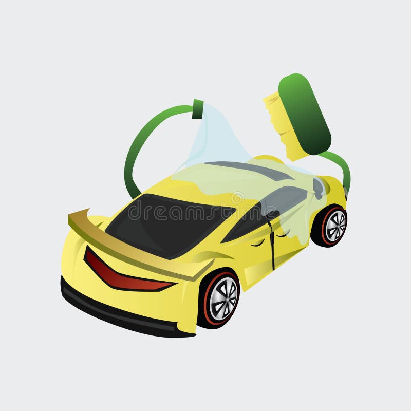 Car Washing. Vector Illustration Decorative Design Stock Vector ...