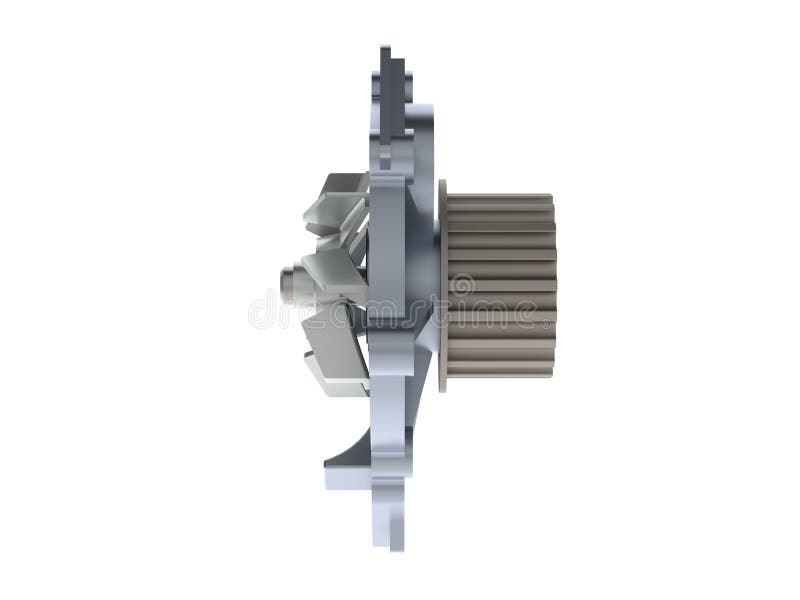 Car Water Pump Exploded View 3D Rendering Stock Illustration ...