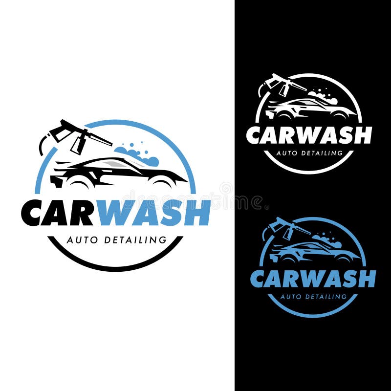 Car with Water Spray Logo stock vector. Illustration of template ...