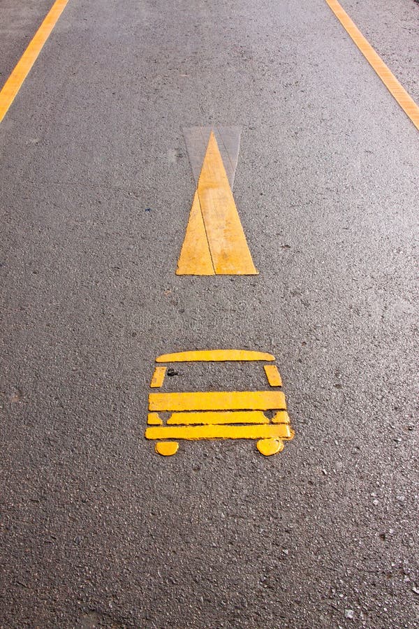Car Way Symbol on the Ground Stock Image - Image of signs, outdoor ...