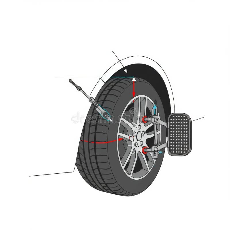 Car Wheel Alignment Diagram Showing Tire and Suspension Stock ...