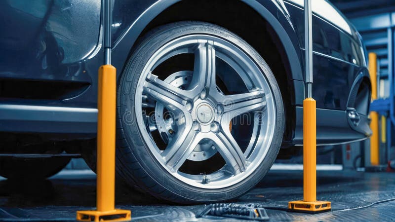 Car Wheel Alignment at Car Service Station. Car Wheel Alignment Stock ...