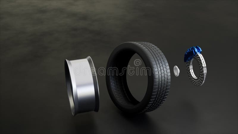 Car wheel animation stock illustration. Illustration of sport - 345091570