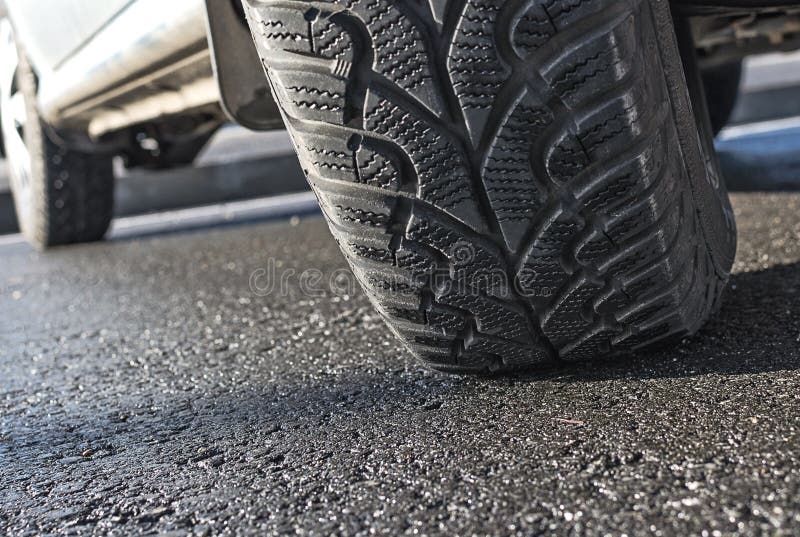 ABS Emergency Braking Tracks Stock Photo - Image of asphalt, pedestrian ...