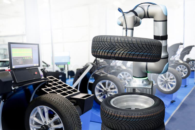 Car Wheel Balancing Device for Tire Fitting Stock Image - Image of ...