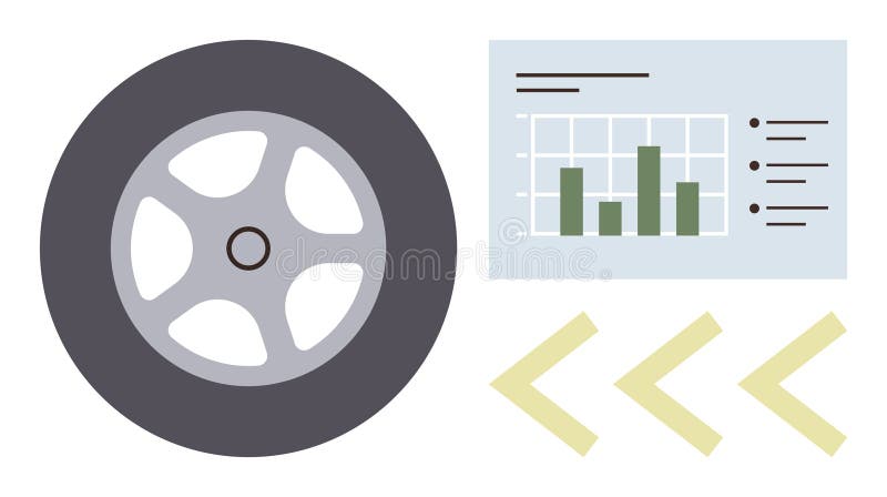 Wheel and Analytics Chart Representing Performance and Data Analysis ...