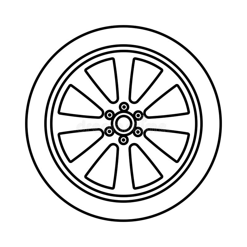 Car Wheel Black Color Icon . Stock Vector - Illustration of symbol ...