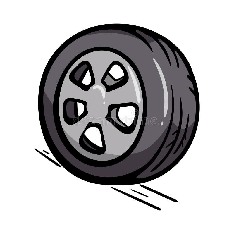 Car Wheel. Bright Vector Illustration for Sticker, Book, Print, Icon ...