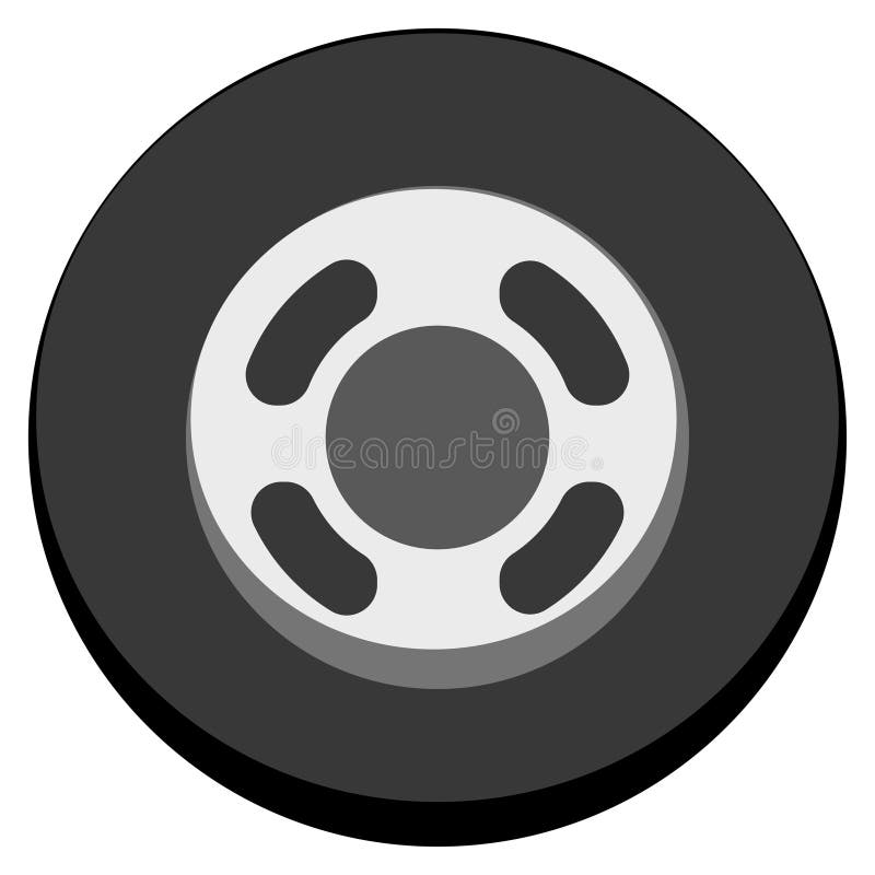 Car Wheel in Cartoon Style Isolated on White Background. Clipart Stock ...