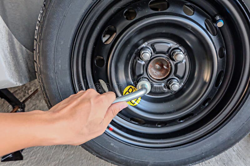 Car Wheel Changed by Mechanic Stock Image - Image of repair, closeup ...