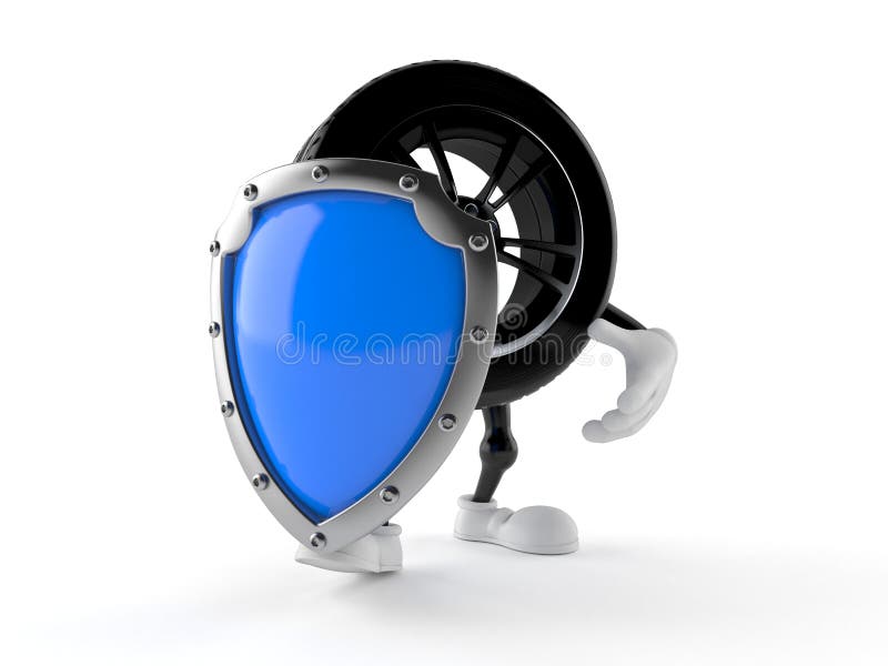 Car Wheel with Protective Shield Stock Illustration - Illustration of ...