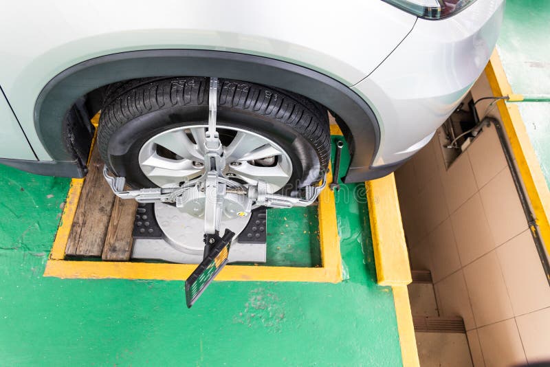 Car Wheel Clamp with Wheel Align Device for Wheel Alignment Stock Image ...
