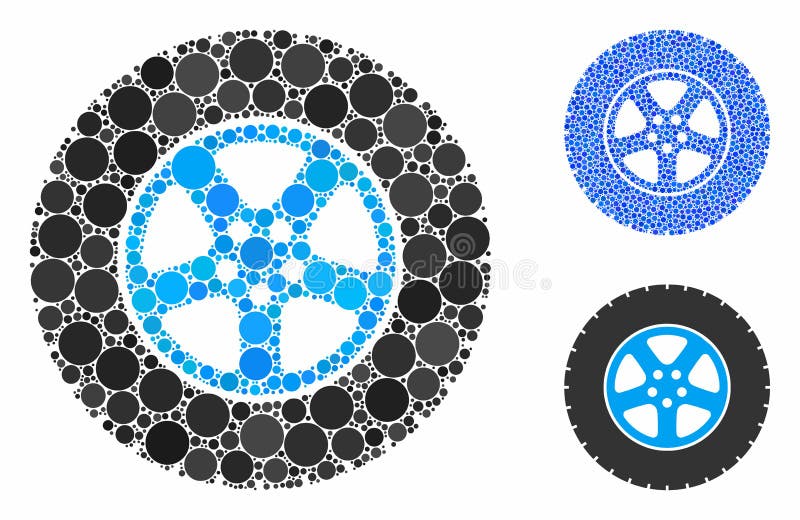 Car Wheel Composition Icon of Spheric Items Stock Illustration ...