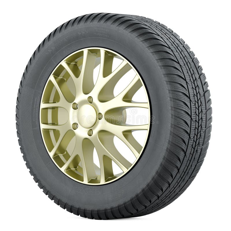 Car Wheel, 3D rendering stock illustration. Illustration of auto ...