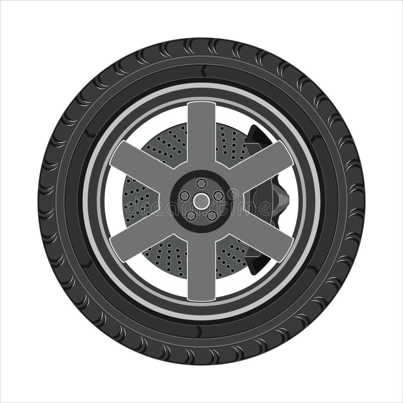 Car Wheel Disc Rims Isolated Illustration on White Vector Stock Vector ...